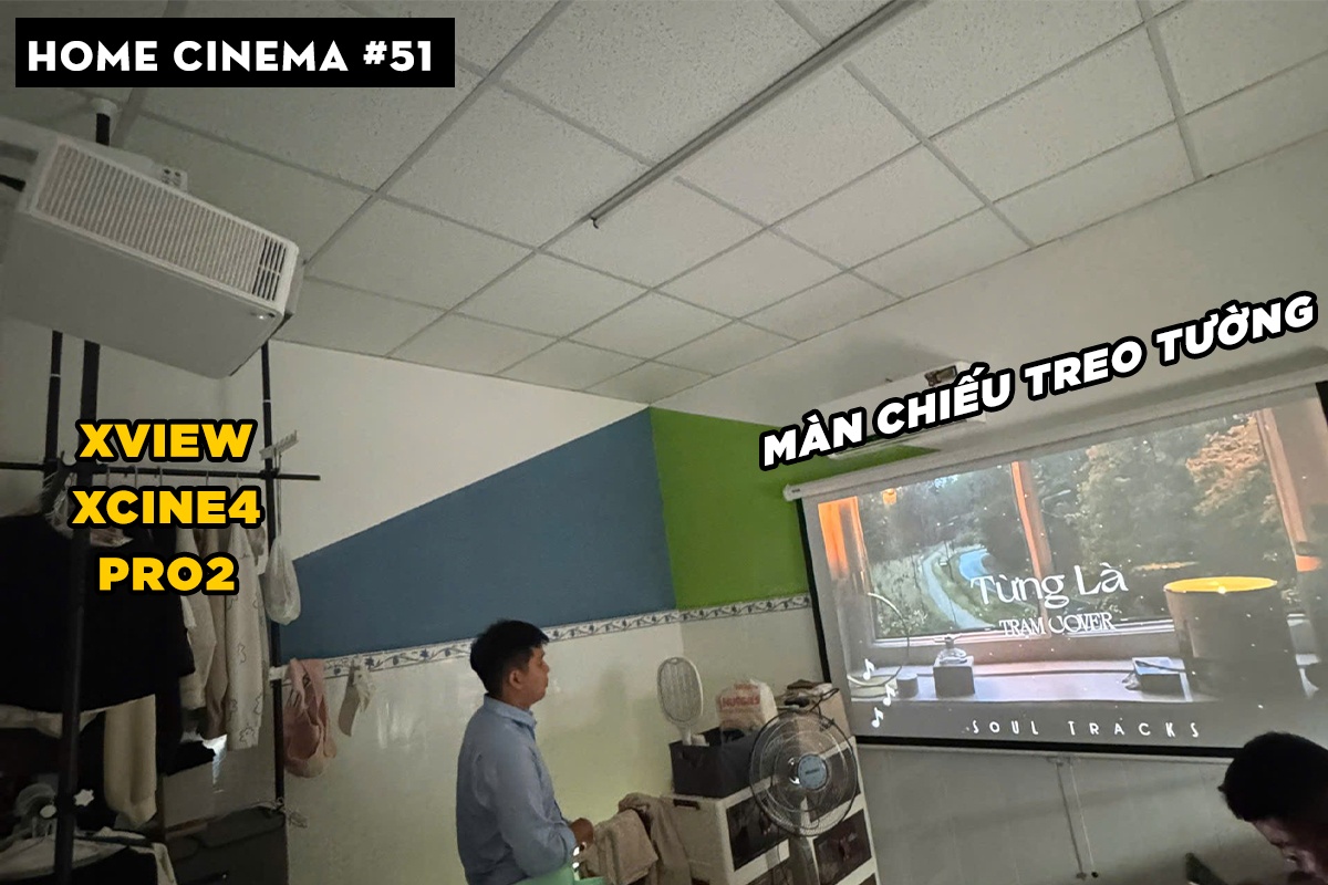 SETUP HOME CINEMA VỚI XVIEW XCINE4 PRO2 VÀ MÀN CHIẾU TRONG PHÒNG NGỦ – MẮT THẤY TAI NGHE
