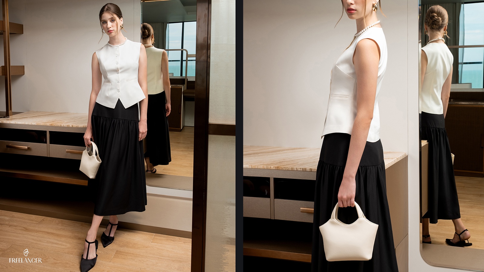 OBSIDIAN GRACE SKIRT — Quiet Luxury in Motion – John Henry Official