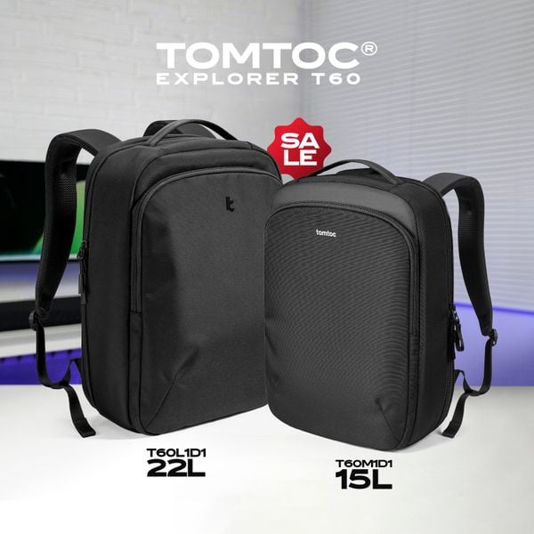 Balo laptop Tomtoc Explorer-T60 T60 Laptop 16″ 22L Black T60L1D1 – BaloCenter.com - Shop balo ...