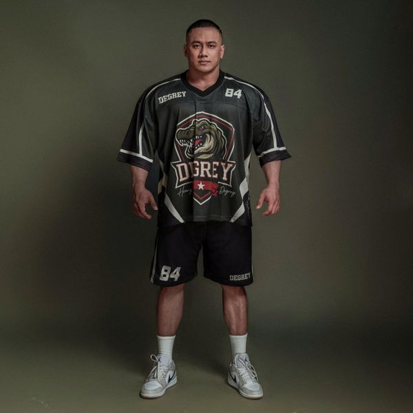 Áo thun thể thao màu xanh Degrey Jersey Rex 84 cổ tim - JERREX – DEGREY VIETNAM