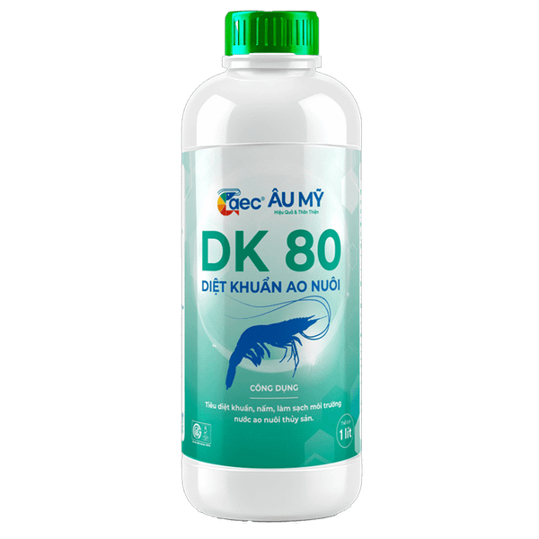 DK 80 - Diệt khuẩn vibrio, trị đóng rong, đen mang, cụt râu, nhớt bạt – Thuốc thủy sản ÂU MỸ AEC