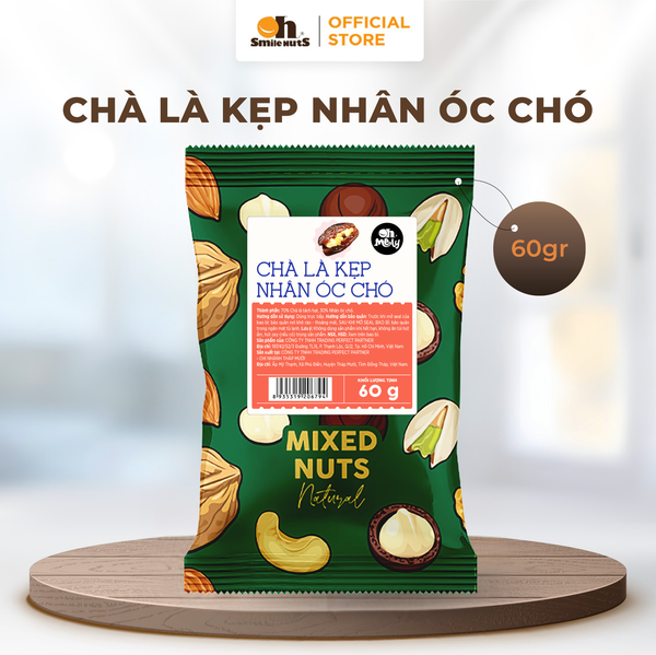 Chà là kẹp Nhân Óc chó Túi màng Mix Nuts 60g – Smile Nuts - Hạt Dinh Dưỡng Hảo Hạng