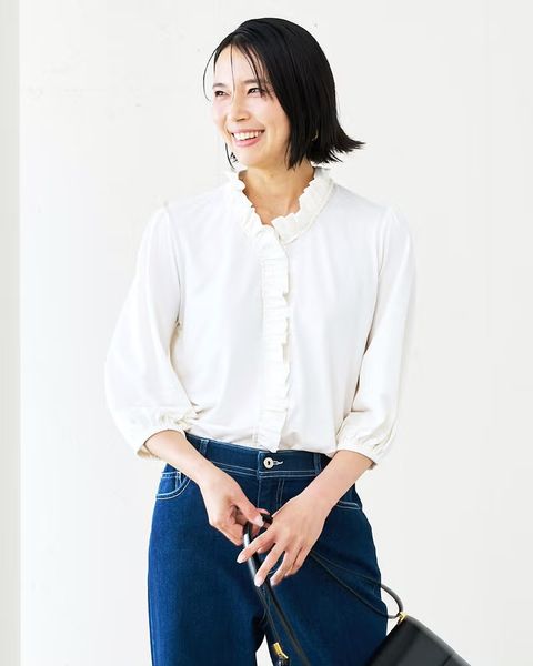 Sơ mi Doclasse UV slub frill trim blouse dành cho Nữ. – GU Shop