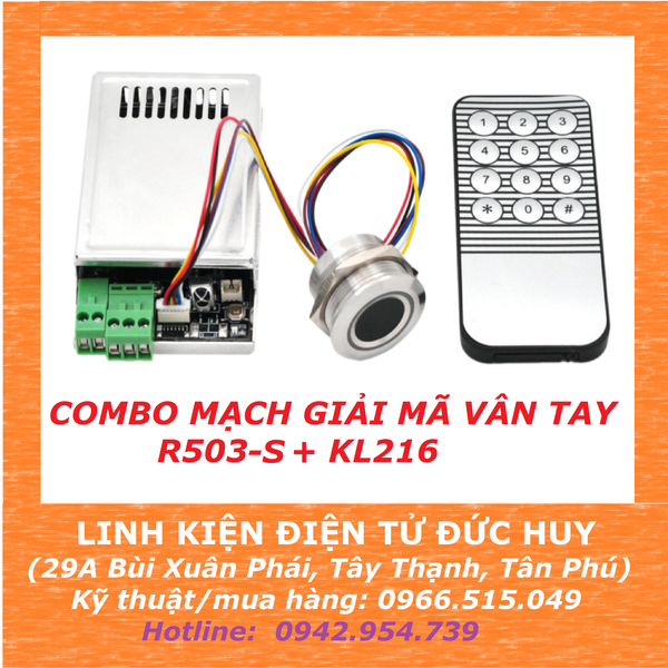 Combo mạch giải mã vân tay và điều khiển thiết bị R503S KL216, có remo – LINH KIỆN ĐIỆN TỬ ĐỨC ...