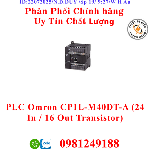 PLC Omron CP1L-M40DT-A (24 In / 16 Out Transistor) – thietbidienchinhhang