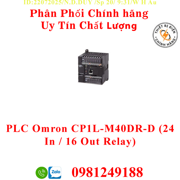 PLC Omron CP1L-M40DR-D (24 In / 16 Out Relay) – thietbidienchinhhang