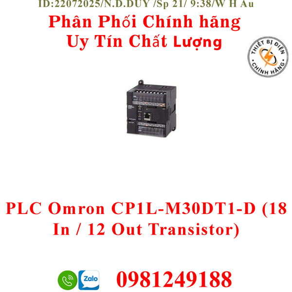 PLC Omron CP1L-M30DT1-D (18 In / 12 Out Transistor) – thietbidienchinhhang