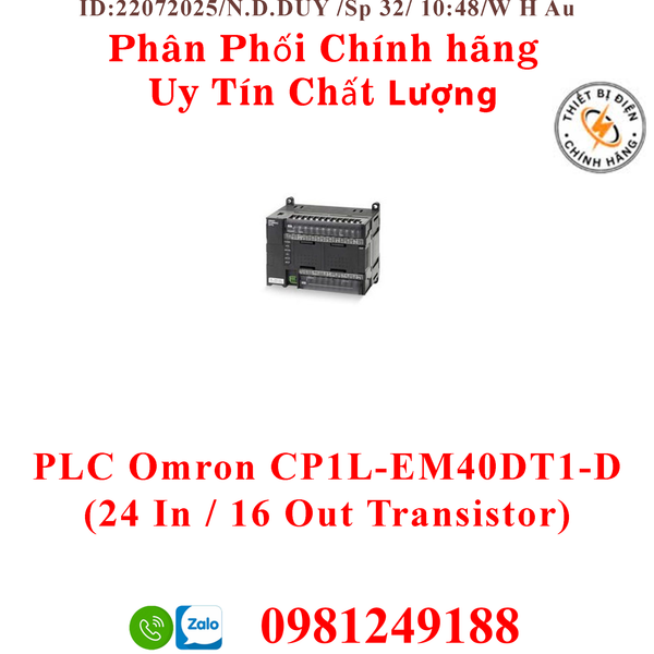 PLC Omron CP1L-EM40DT1-D (24 In / 16 Out Transistor) – thietbidienchinhhang