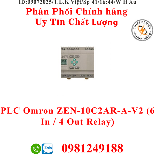PLC Omron ZEN-10C2AR-A-V2 (6 In / 4 Out Relay) – thietbidienchinhhang