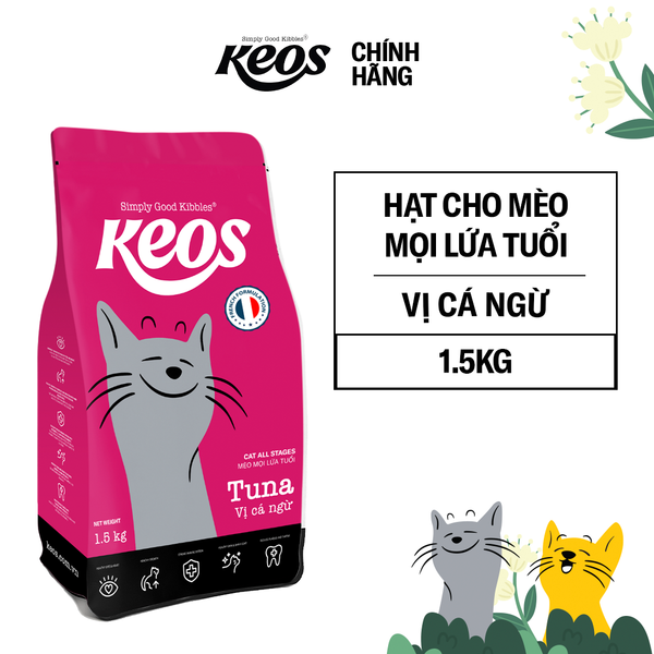 Hạt Keos cho mèo mọi lứa tuổi vị cá ngừ (350gr - 7kg) – KEOS PET FOOD