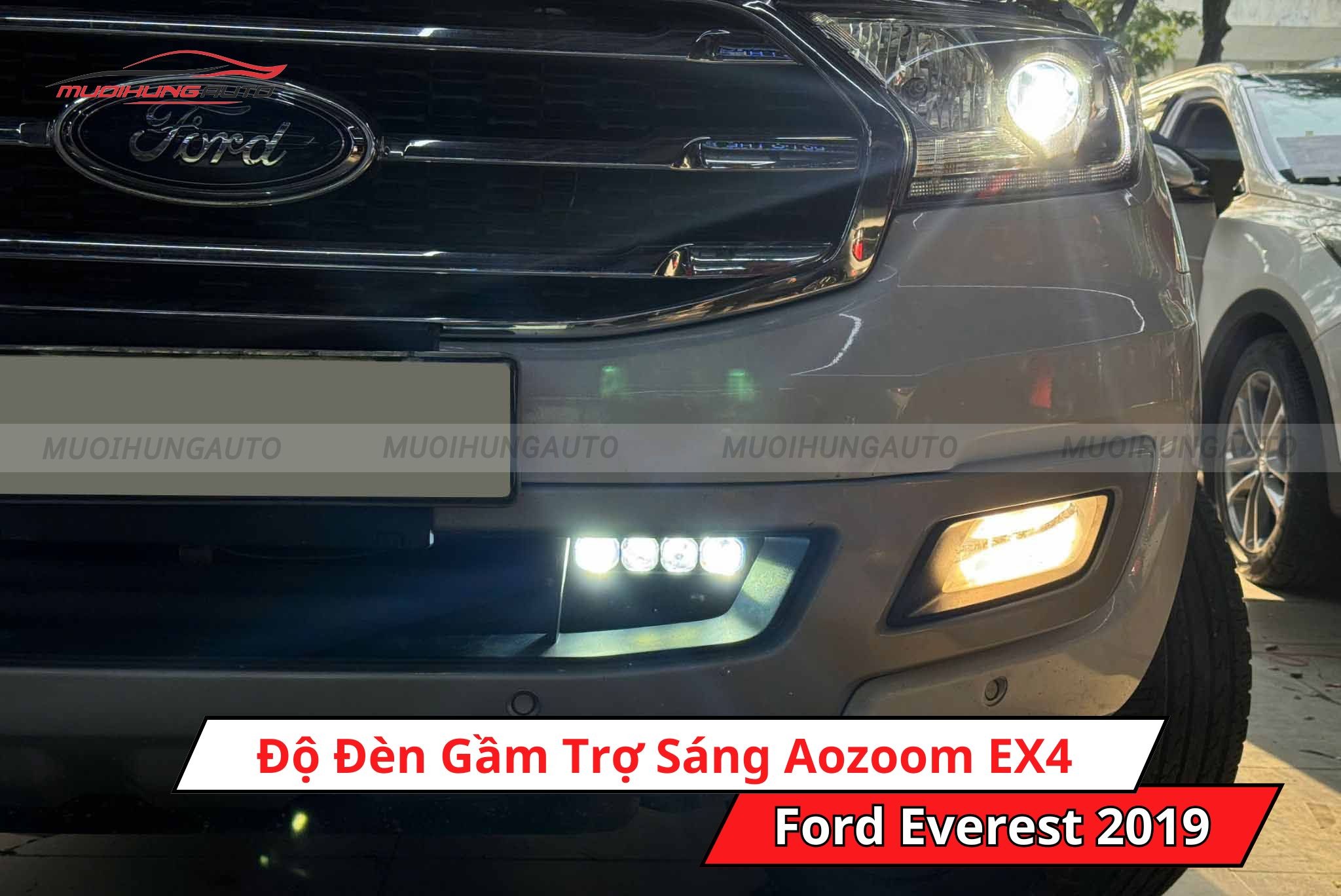 Độ Đèn Gầm Trợ Sáng Aozoom EX4 Cho Xe Ford Everest 2019 - Mười Hùng Auto