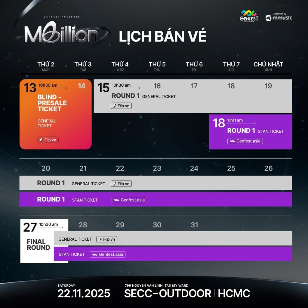 Giá vé & lịch trình GENfest MBILLION 2025 | Sự kiện âm nhạc tại SECC