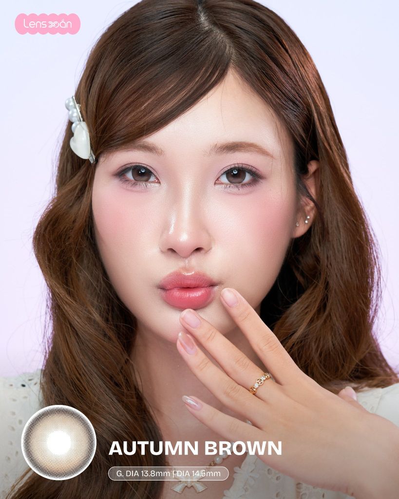 Autumn Brown - Lens Nâu Vàng Highlight Trong Trẻo | Lens Xoắn