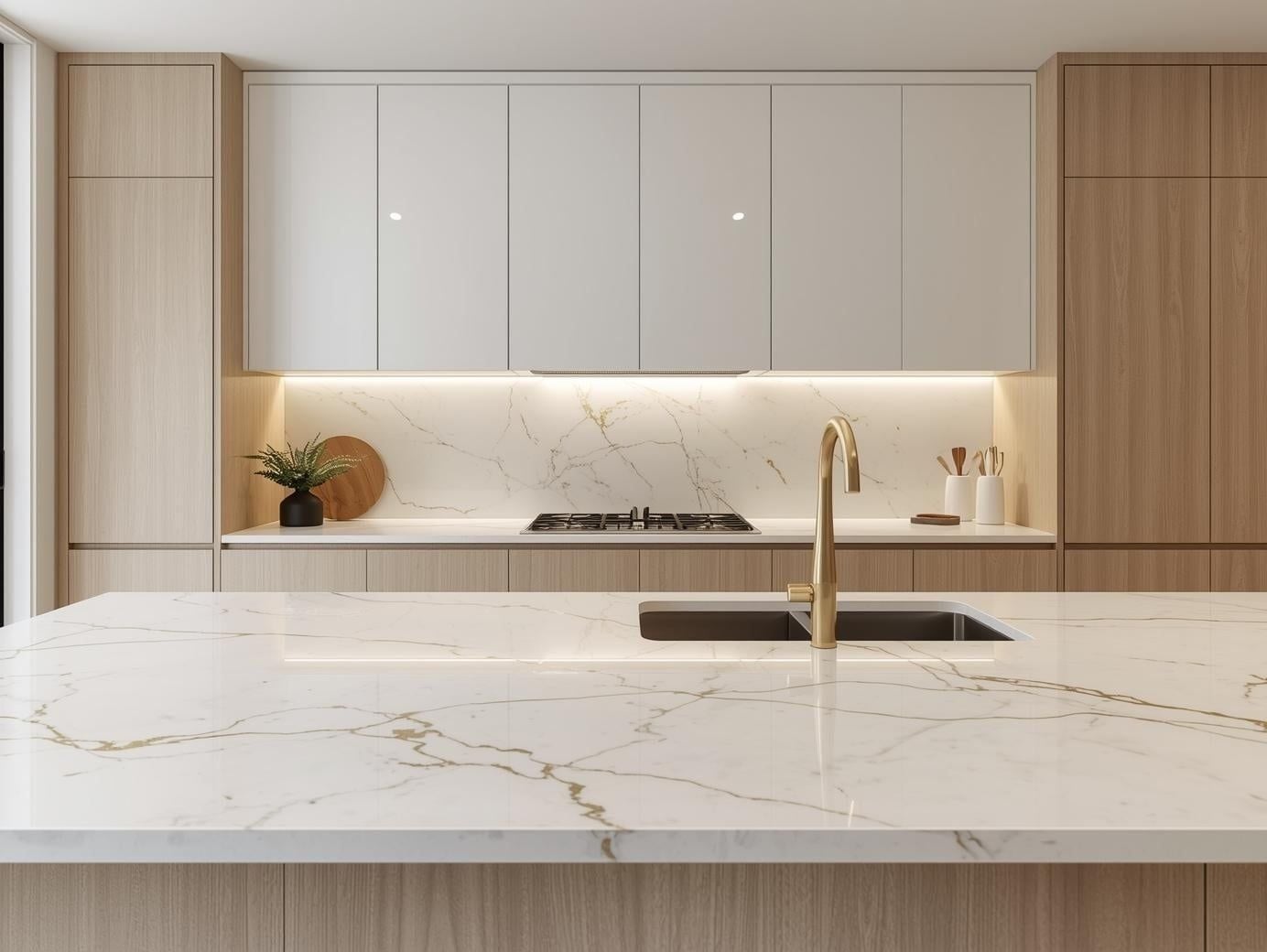 Gold Quartz Countertops for Calacatta-Style Designs – VICCORP