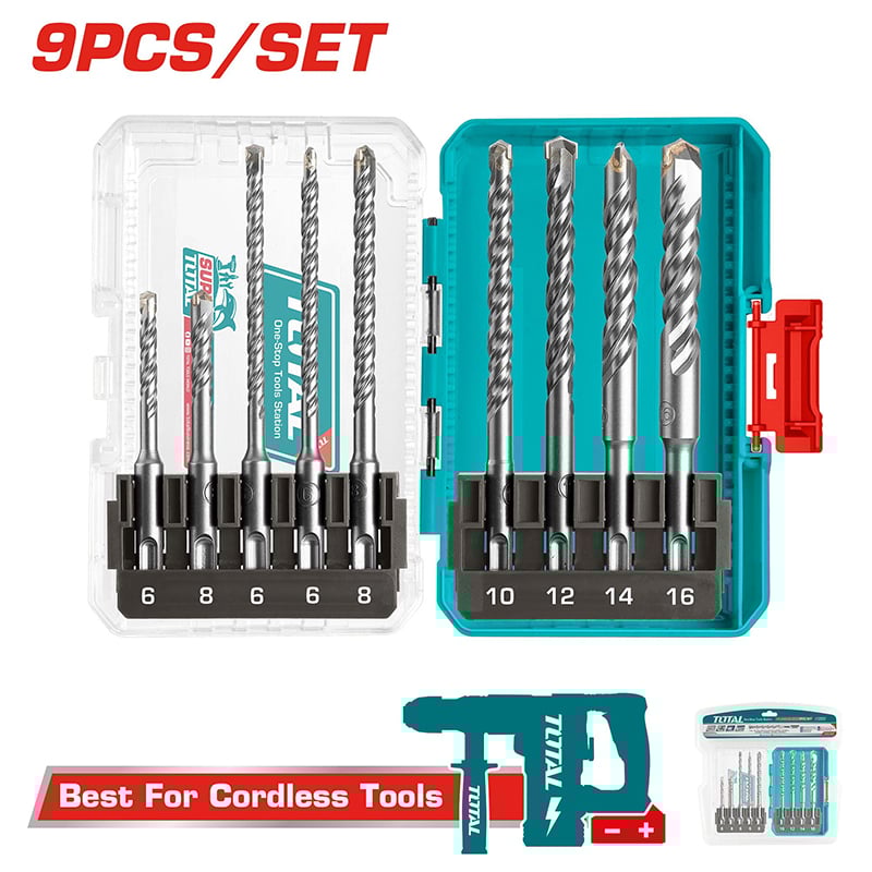 Bộ 9 Mũi Khoan Bê Tông SDS Plus Total TACSDL30906 - Himarket.vn