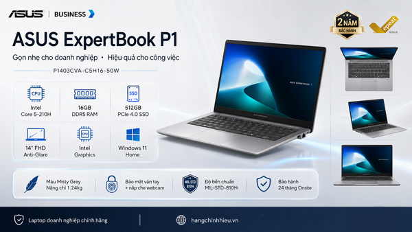ASUS ExpertBook P1 (P1403CVA): Giải Pháp Laptop Cho Hybrid Work