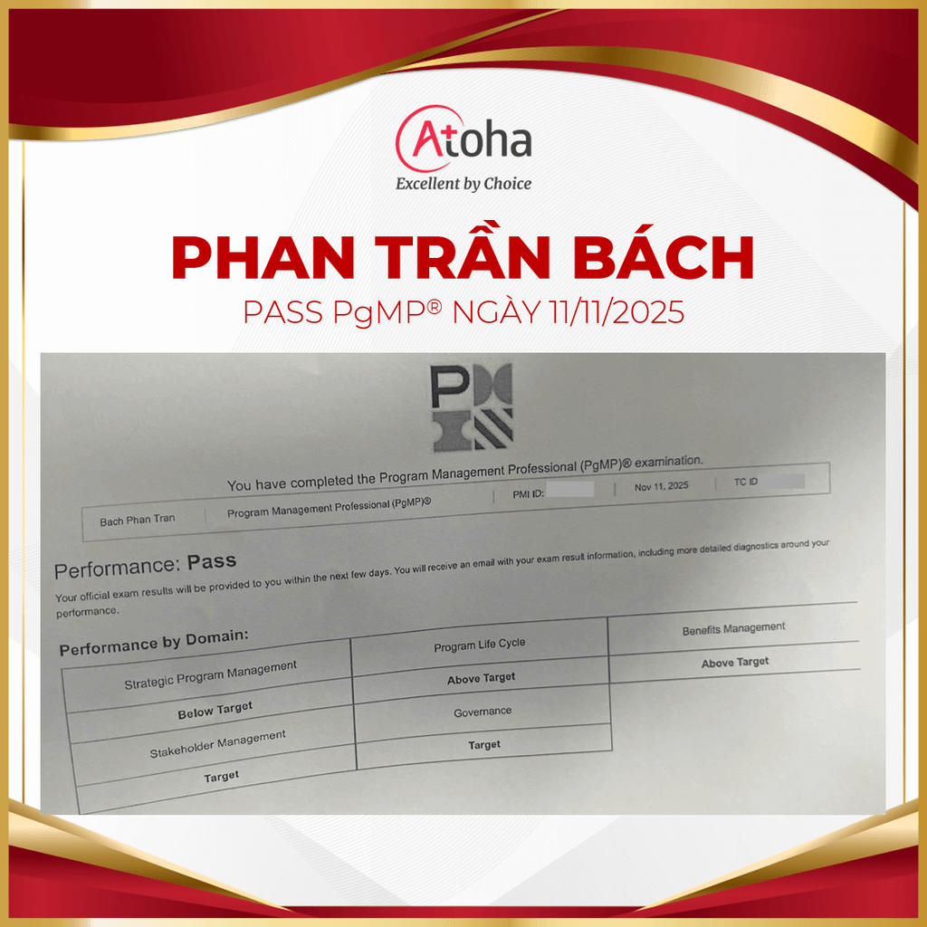 Phan Trần Bách, PgMPONLINEPRO12, pass PgMP ngày 11/11/2025 – Atoha