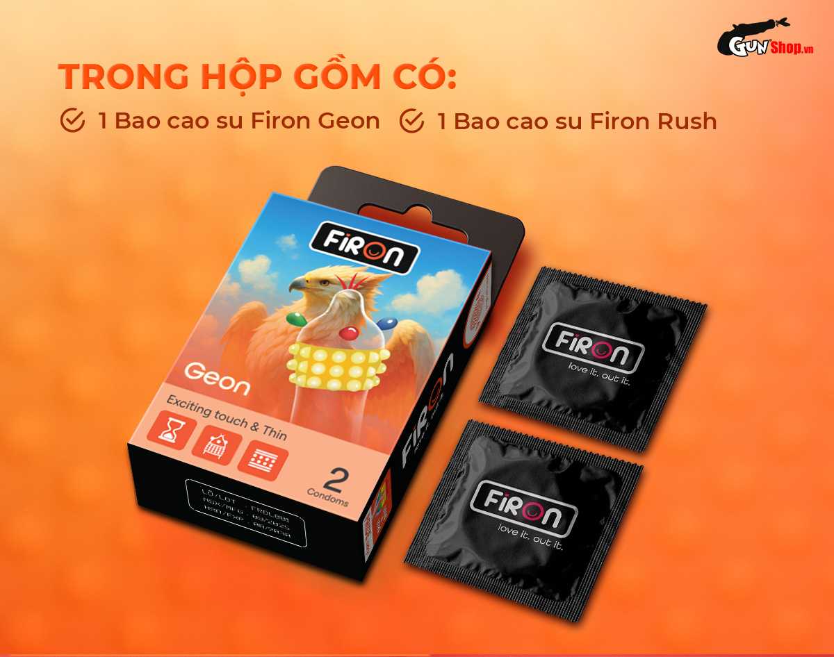 Bao cao su Firon Geon gai lớn bi silicon kích thích cực mạnh