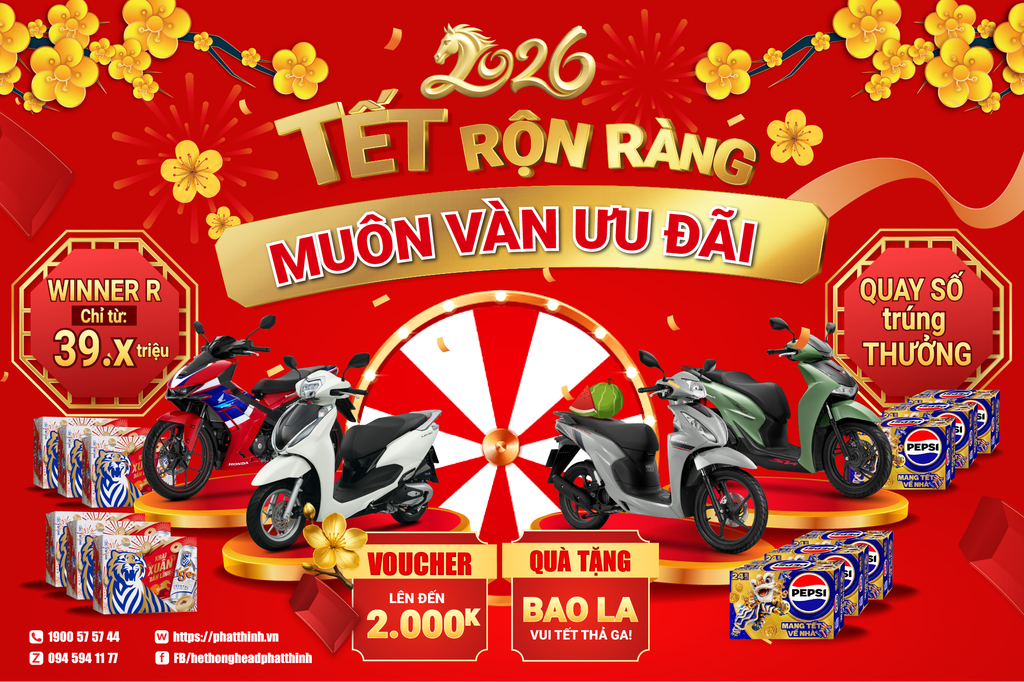 🎉 TẾT 2026 RỘN RÀNG – nhận MUÔN VÀN ƯU ĐÃI CÙNG HONDA PHÁT THỊNH 🧧 ...