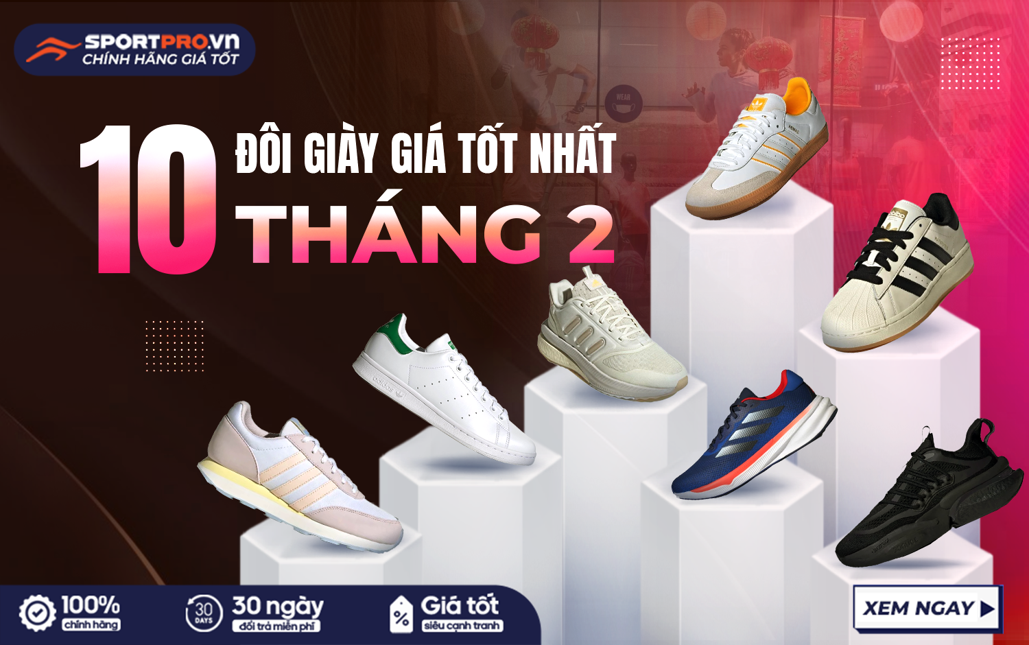 10 Đôi giày Sportpro dẫn đầu về giá trong tháng 2/2025