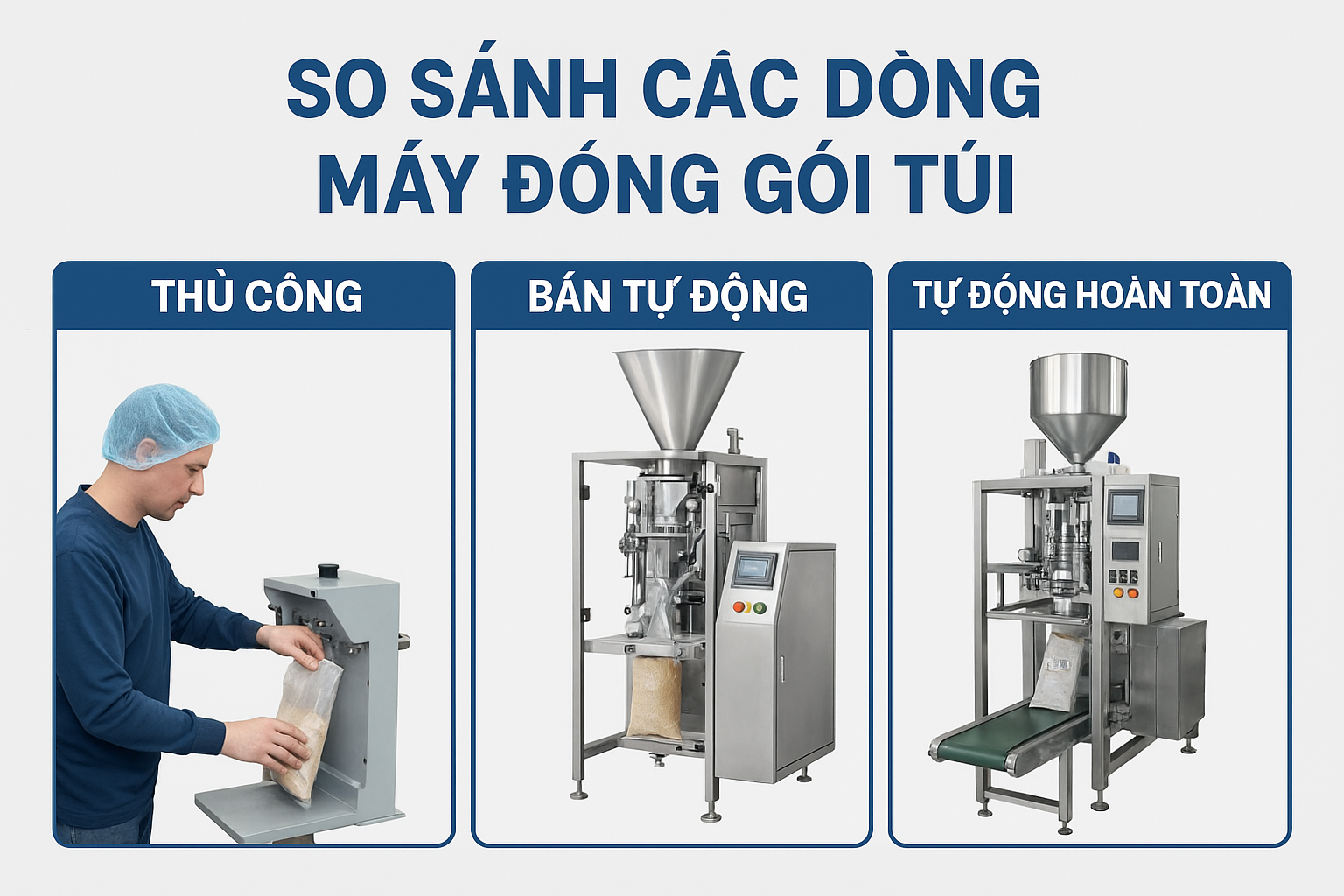 So Sánh Các Dòng Máy Đóng Gói Túi: Thủ Công, Bán Tự Động Và Tự Động Ho ...