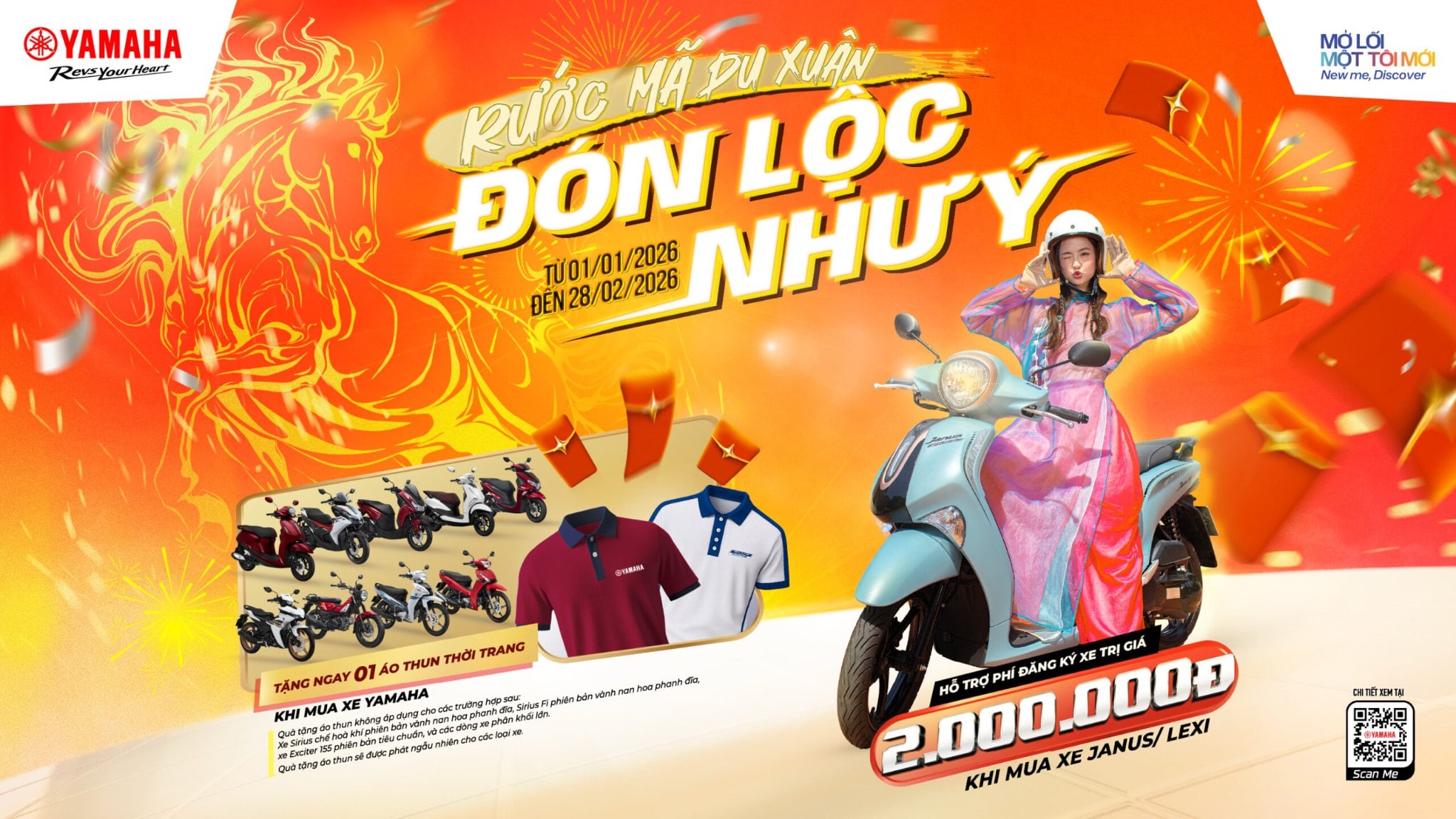 Yamaha khuyến mãi: “RƯỚC MÃ DU XUÂN – ĐÓN LỘC NHƯ Ý”