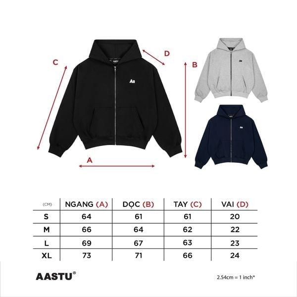 AASTU LOGO HOODIE ZIP // NAVY – AASTU®