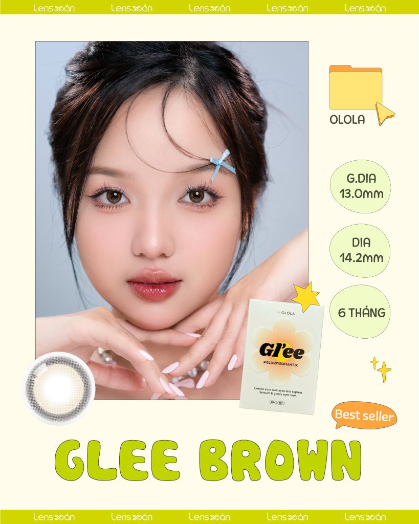 Glee Brown Olola – Lens nâu mật ong tự nhiên cho nam & nữ