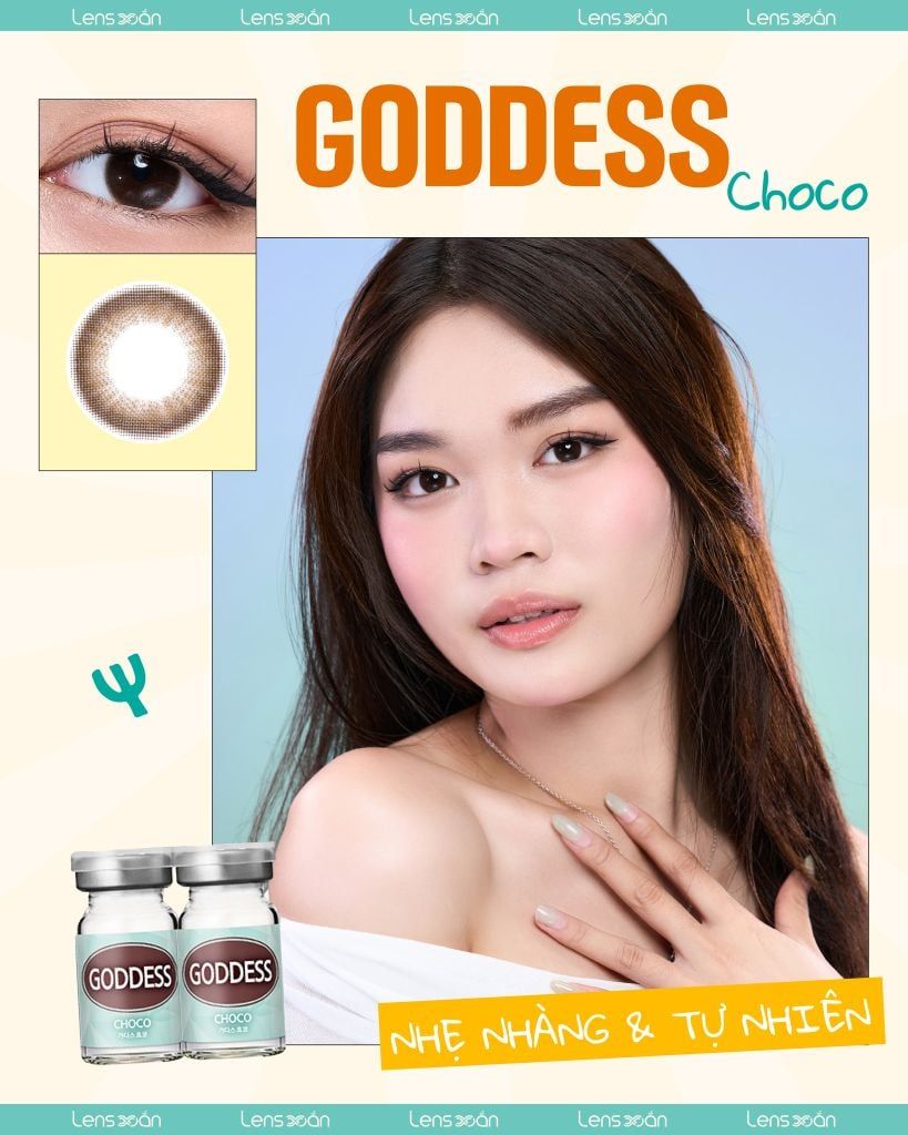 Goddess Choco – Lens nâu choco tự nhiên, giãn tròng đẹp như búp bê