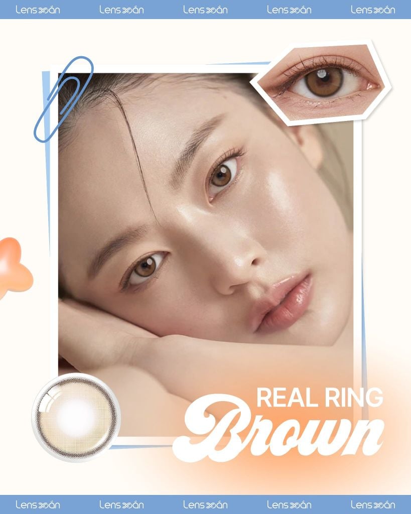 REAL RING BROWN - Lens nâu đồng thời thượng giúp đôi mắt nổi bật
