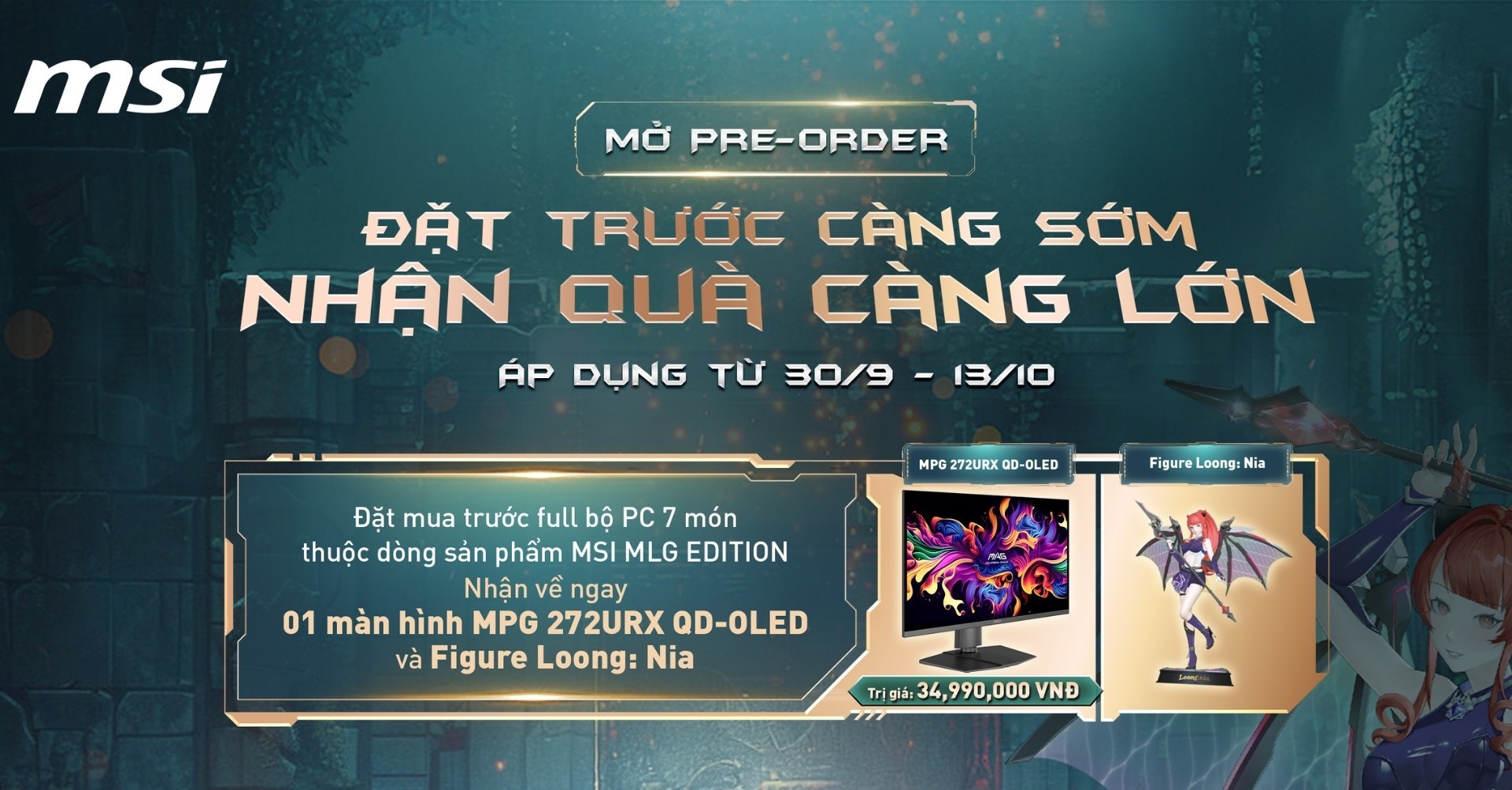 Pre-order MSI MLG Edition | Nhận màn hình QD-OLED + Figure Loong Nia ...