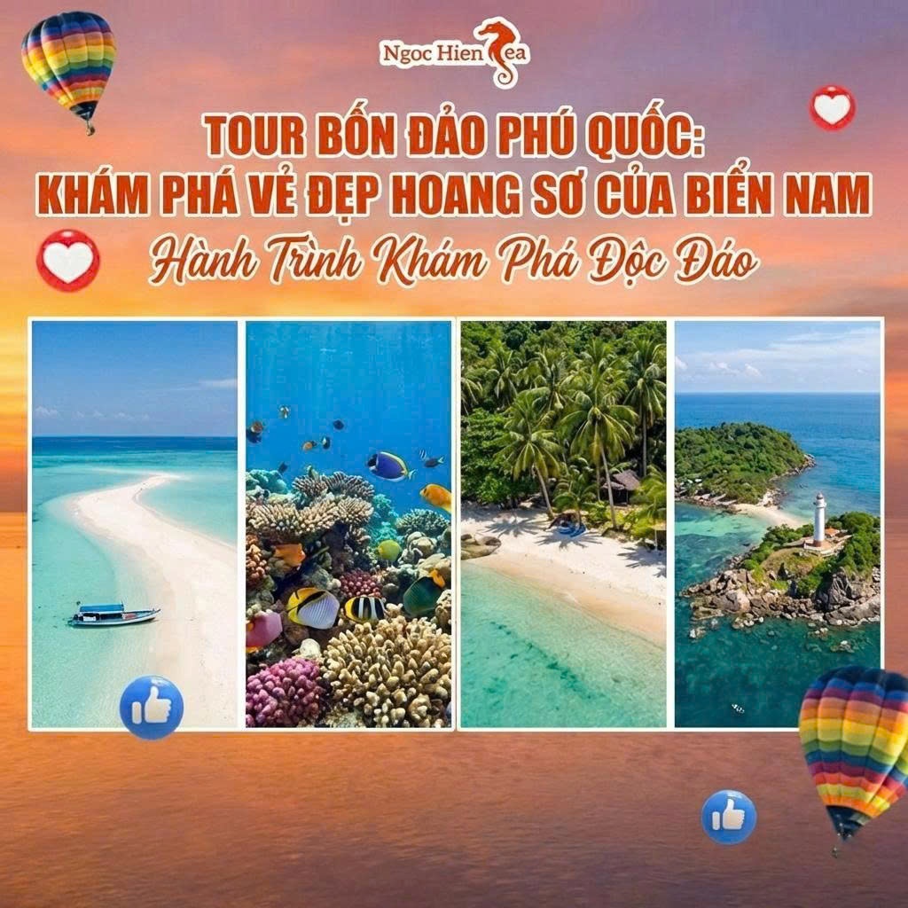 Tour Bốn Đảo Phú Quốc: Khám Phá Vẻ Đẹp Hoang Sơ Của Biển Nam– Ngoc Hien Sea