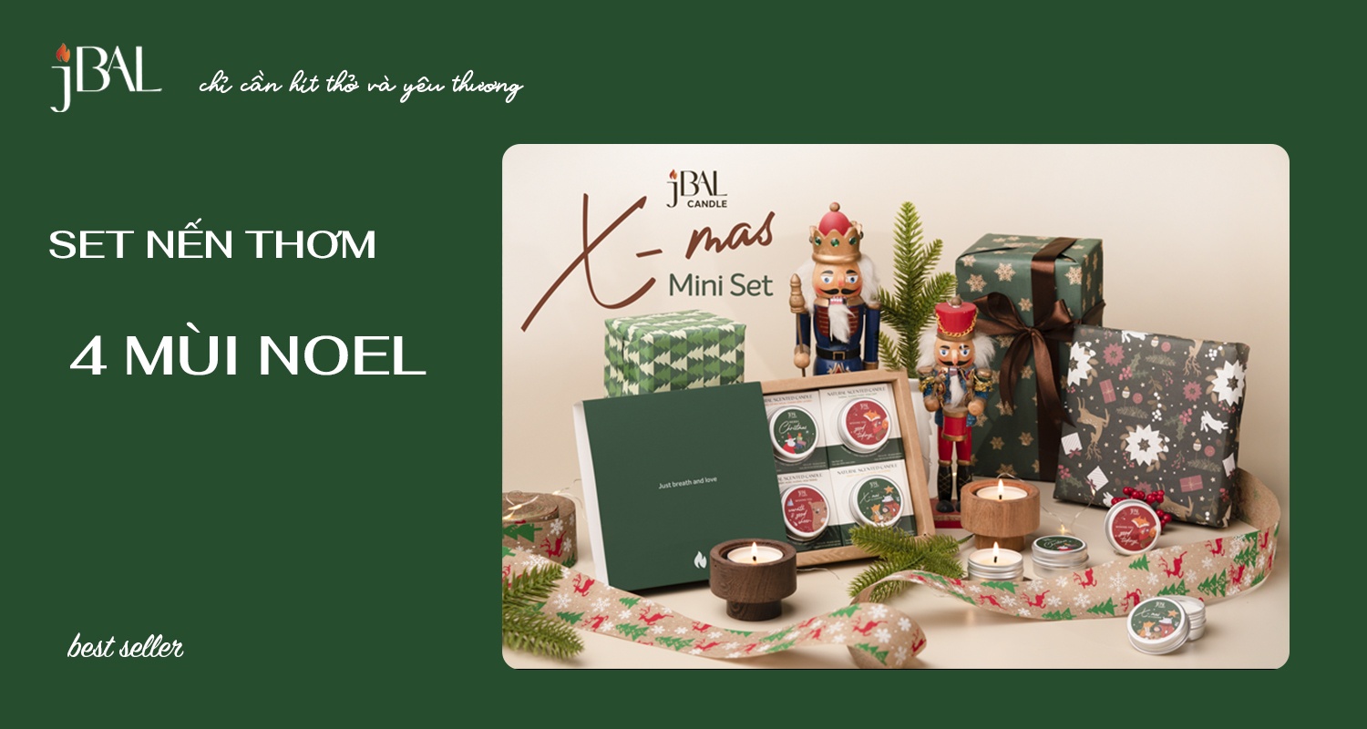 Set Nến Thơm Giáng Sinh Mini: Phiên Bản 4 Mùi - Trải Nghiệm Hương Thơm