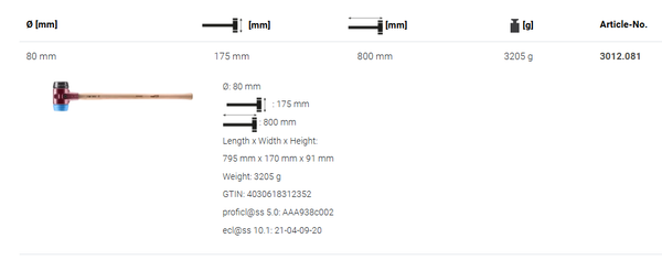 BÚA TẠ SIMPLEX TPE-MỀM / CAO SU TỔNG HỢP; VỎ GANG ĐÚC VÀ CÁN GỖ HICKOR ...