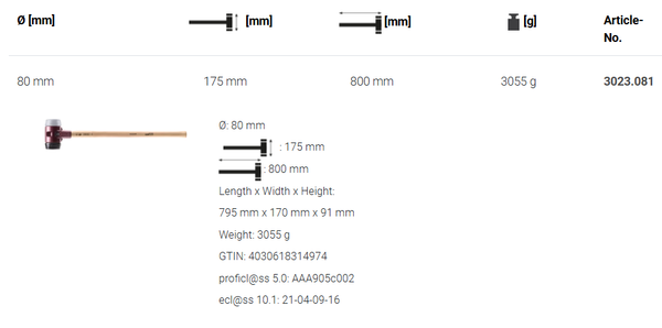 BÚA TẠ SIMPLEX CAO SU TỔNG HỢP / TPE-TRUNG; VỎ GANG ĐÚC VÀ CÁN GỖ HICK ...