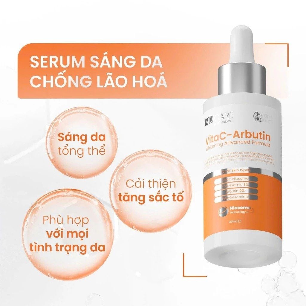 Review MD Care VitaC-Arbutin Serum – Whitening Advanced Formula– Braind