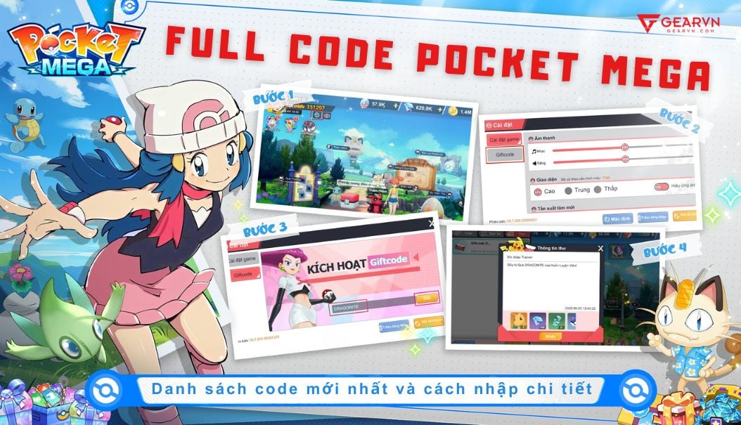 Full danh sách code Pocket Mega mới nhất 2025 và cách nhập chi tiết ...