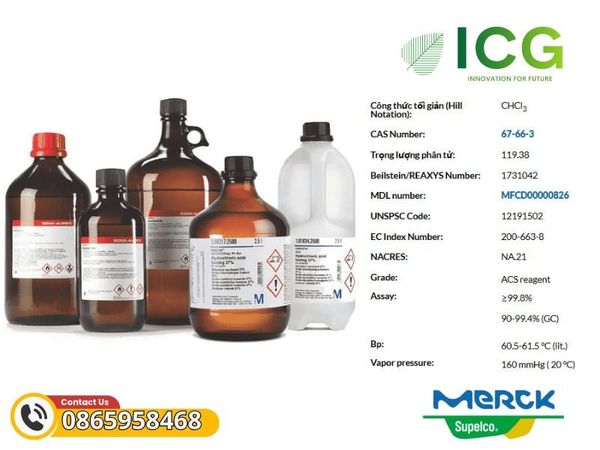 Chloroform Merck EMSURE | for analysis 99.8% CAS 67-66-3– ICG