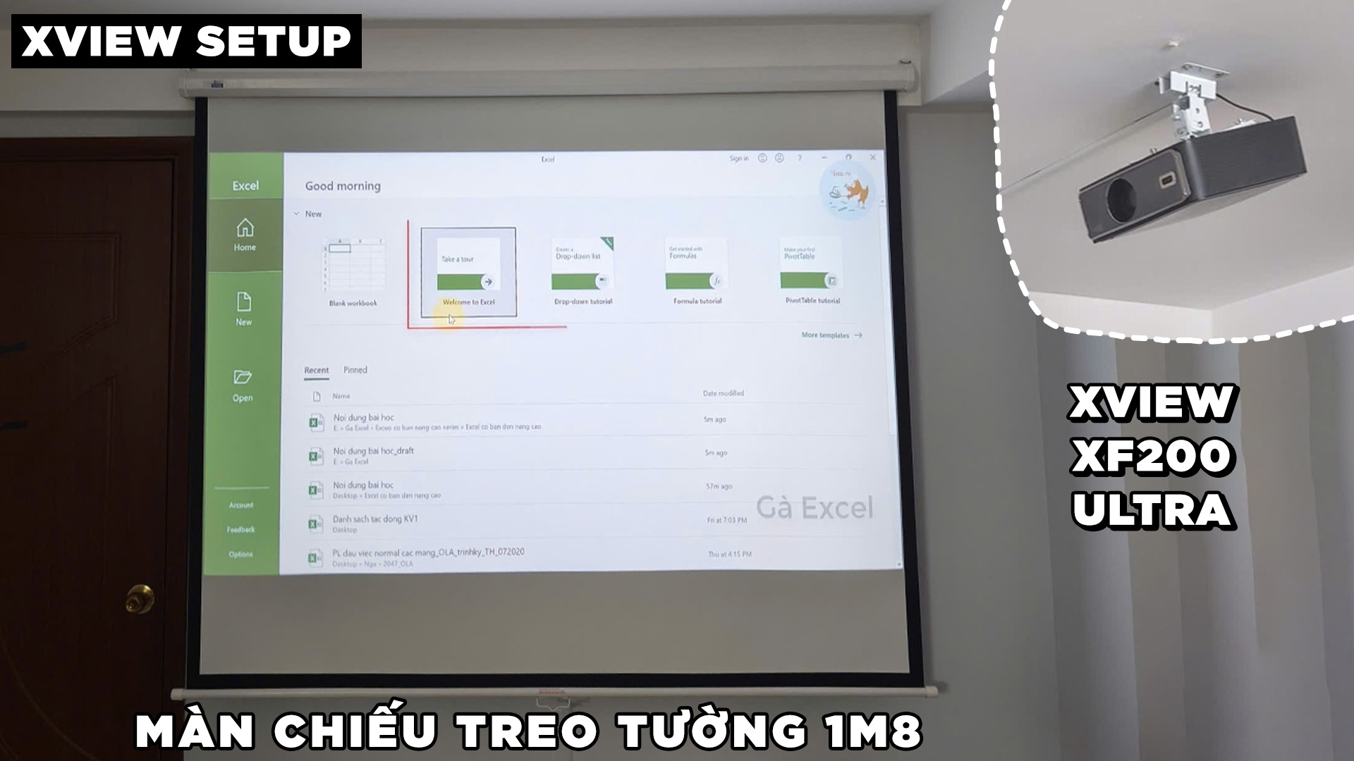 LẮP ĐẶT XVIEW XF200 ULTRA KÈM MÀN CHIẾU 1M8 CHO PHÒNG HỌC – XVIEW VIỆT NAM