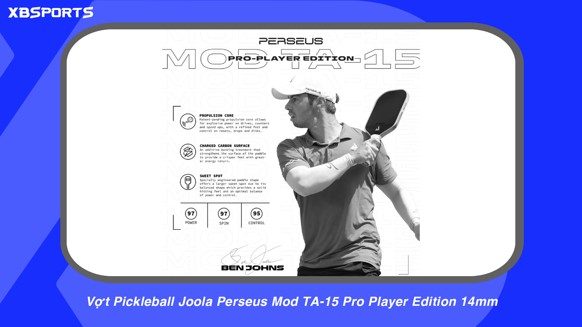 Vợt Pickleball Joola Perseus Mod TA-15 Pro Player Edition 14mm ...