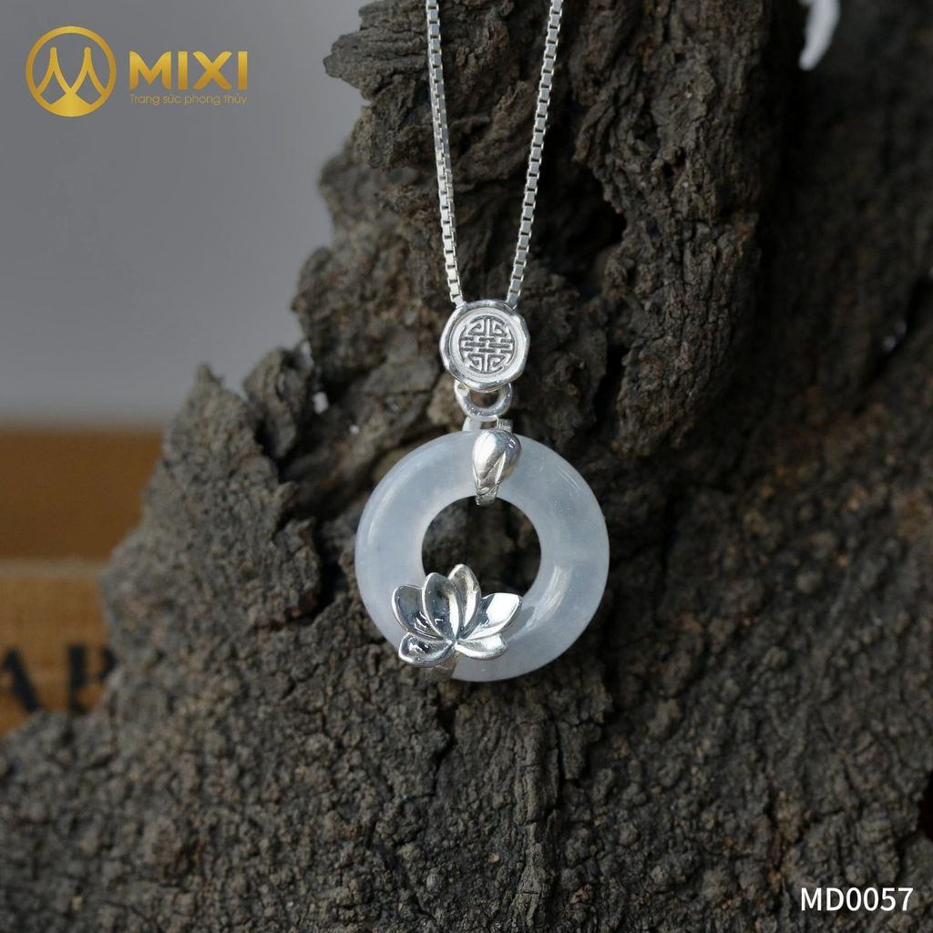 MẶT DÂY ĐỒNG ĐIẾU LAM NGỌC LIÊN HOA BẠC – BIỂU TƯỢNG BÌNH AN, HANH THÔ