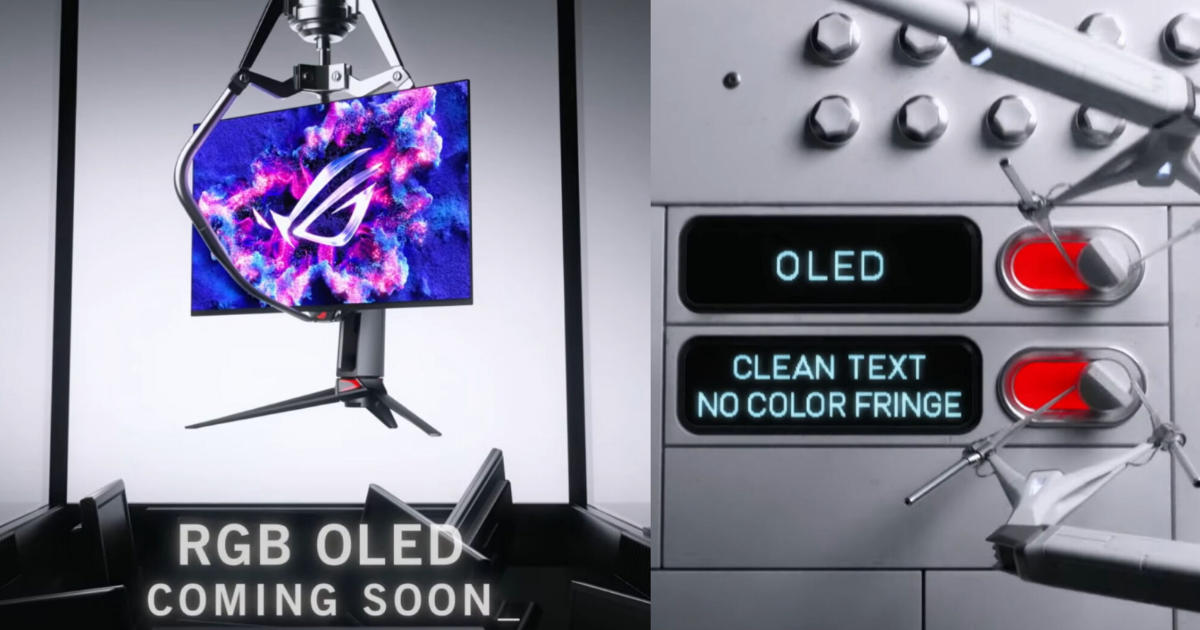 ASUS hé lộ màn hình ROG OLED RGB Stripe tại CES 2026