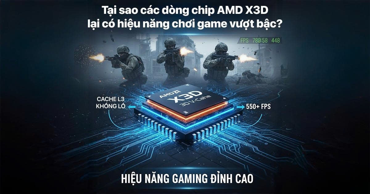 Vì sao CPU AMD X3D có hiệu năng chơi game vượt trội?