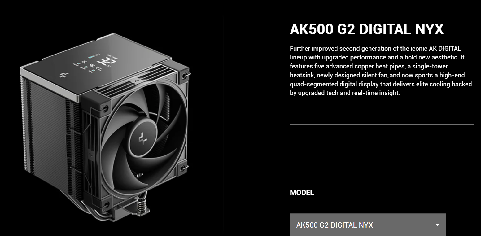 Tản nhiệt Khí DeepCool AK500 G2 DIGITAL NYX