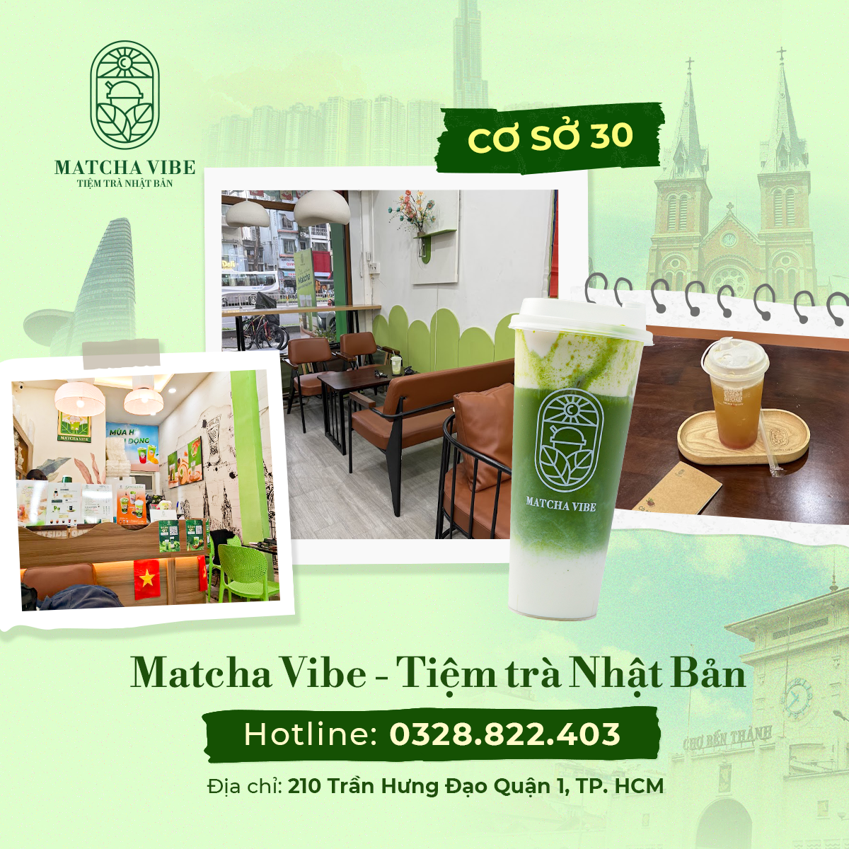 Matcha Vibe cơ sở 30 - 210 Trần Hưng Đạo, Quận 1, TP. HCM – Tiệm Trà ...
