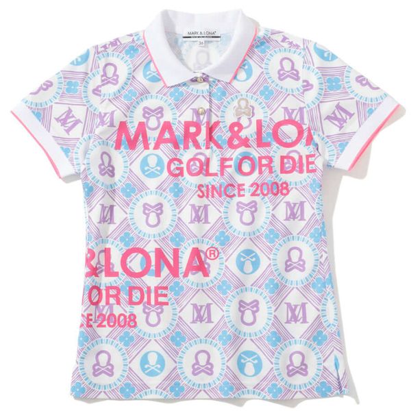 Áo golf nữ tay ngắn Aura Monogram Polo MLW-5A-AP05 (Purple) | MARK & L ...