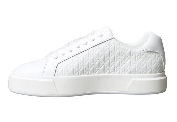 Calvin Klein - Giày nữ Basket Lace Up Leather Emblem Logo Trainers ...