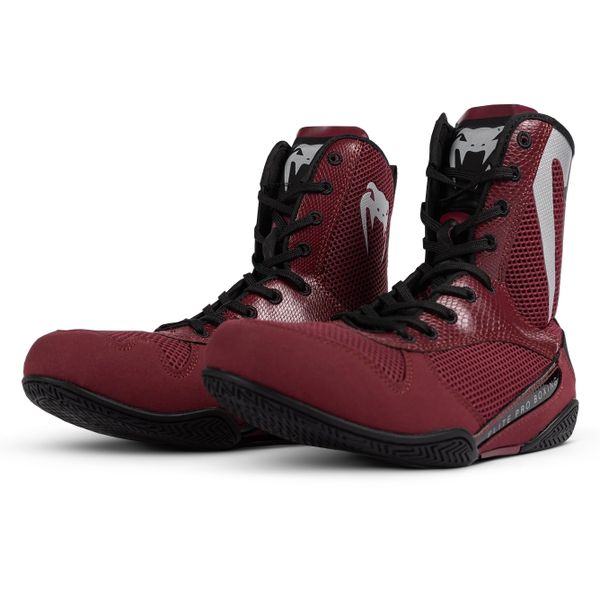Giày Venum Elite Boxing Shoes - Burgundy/Silver | Saigon Sport