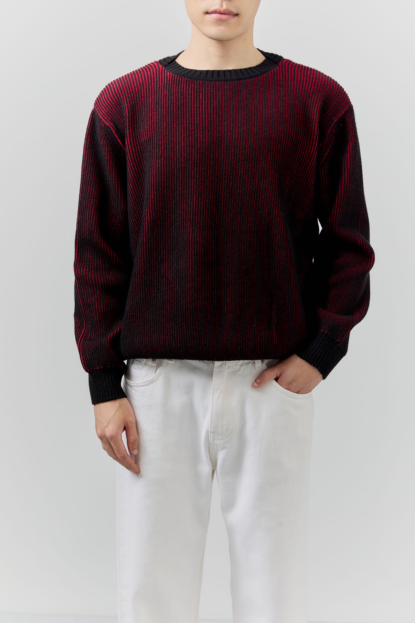 Áo Len Oversize Red Black Shade – Lông Thỏ Oversize Stree… – SomeHow