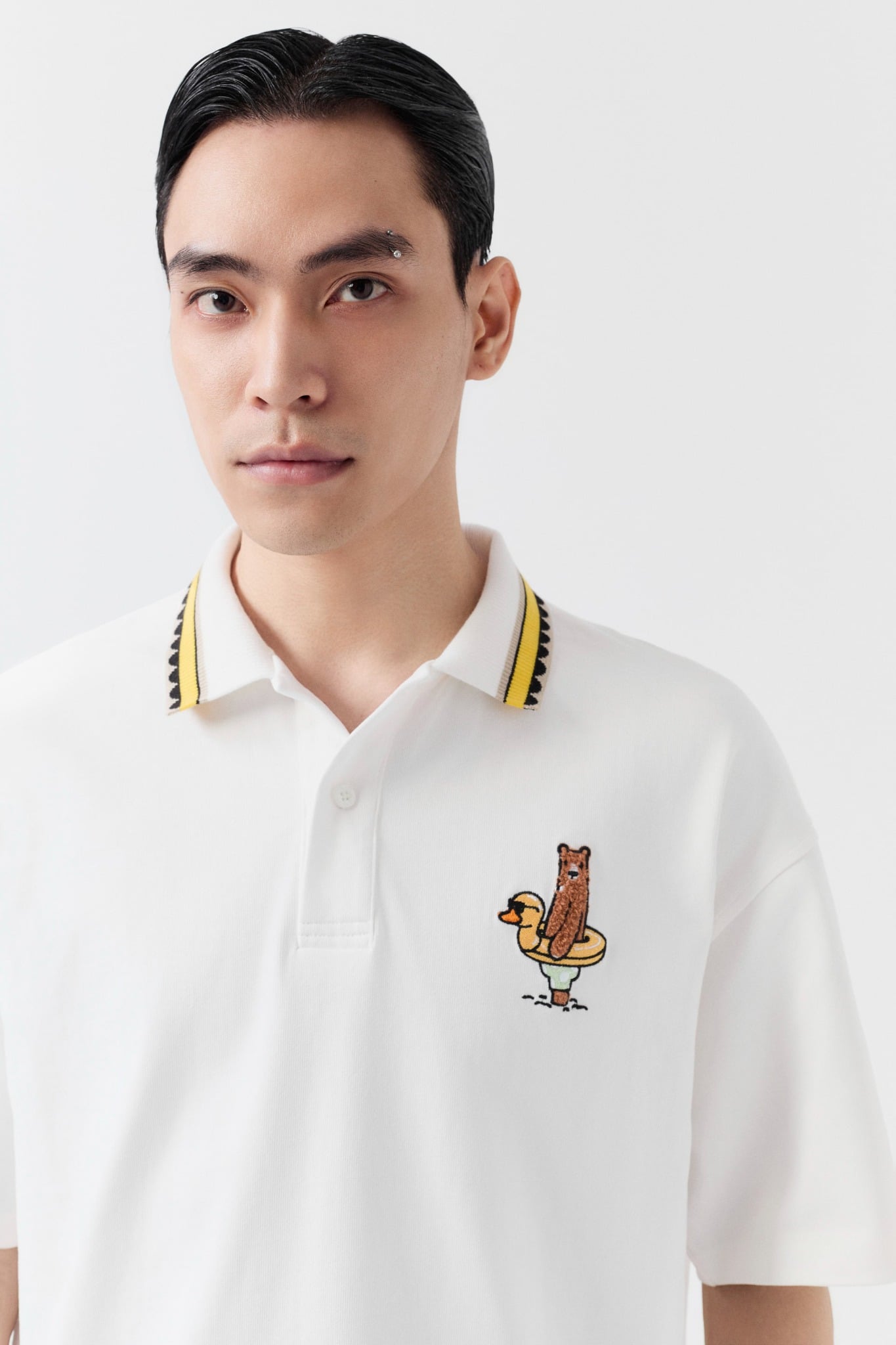 Áo Polo Over Bear Sticker 360GSM – Cotton Oversize Street… – SomeHow